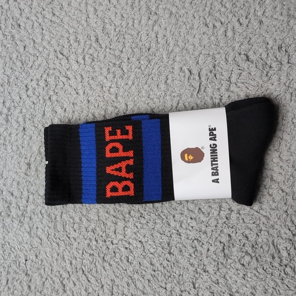 Bape | Underwear & Socks | Bape Crew Socks Logo Striped Mens Womens ...